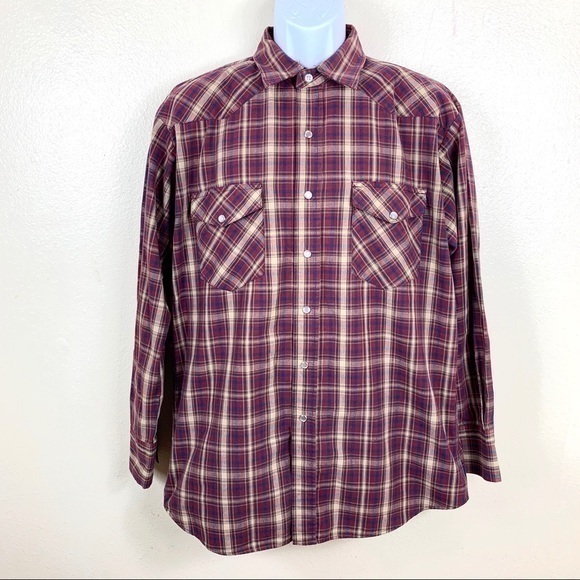 Big Mack | Shirts | Vintage Big Mac Mens Shirt Plaid Red Burgundy L ...